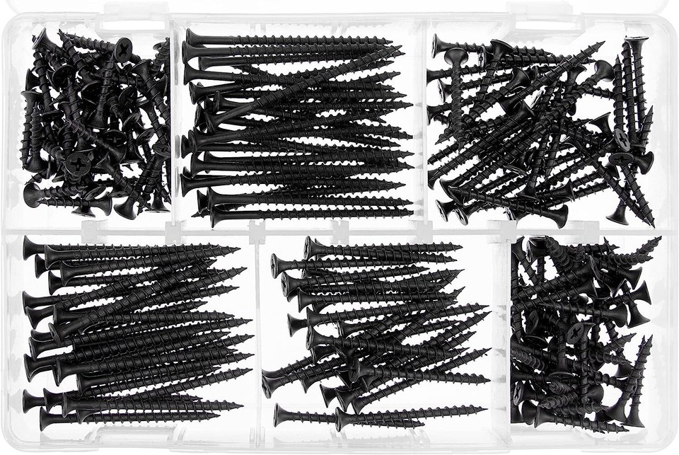 QUALITY Drywall Screw Assortment Kit Steel Phillips-Head 220-Piece Set ...