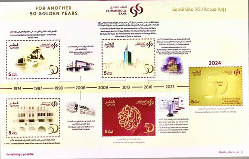 QATAR 50 ANNIVERSARY OF COMMERCIAL BANK CBQ 1974-2024 1 STS MNH | eBay