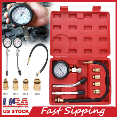 Small Engine Cylinder Compression Gauge Tester Kit Gas Diagnostic ...