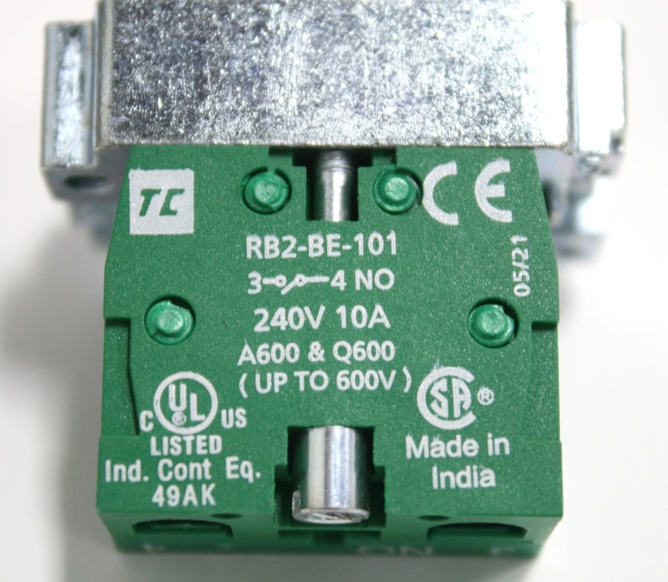 RB2-BW9 22.5 mm Red Green Yellow Double Momentary Pushbutton BE101 1NO ...