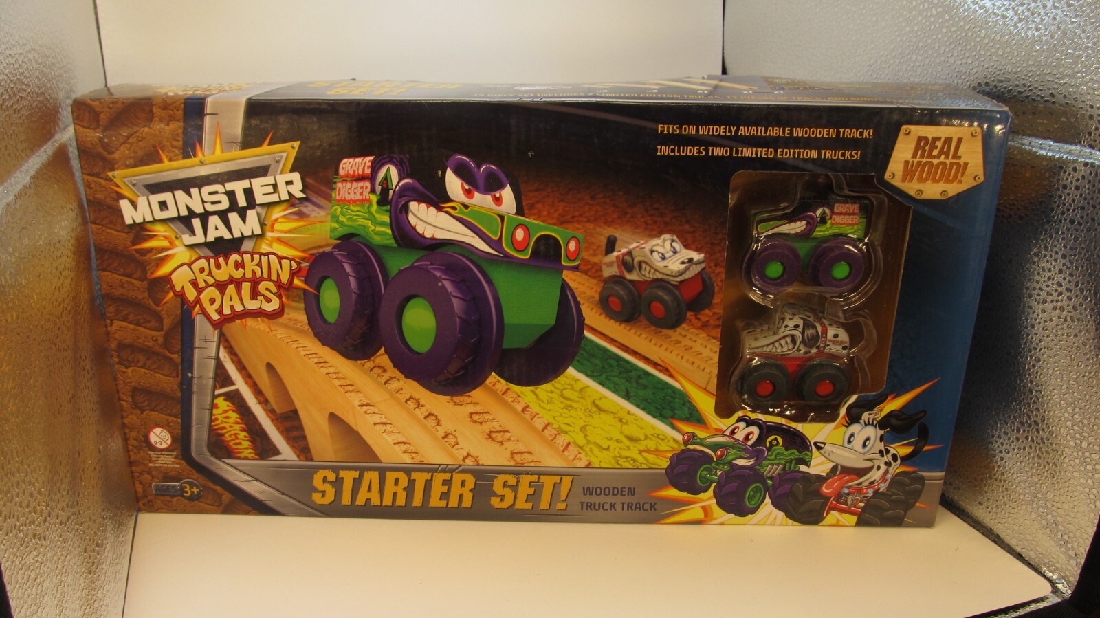 Monster Jam Truckin Pals, Grave Digger Monster Mutt Wood Track Starter ...