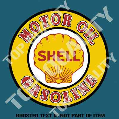 VINTAGE SHELL GASOLINE OIL Decal Sticker Vintage Retro Mancave Hot Rod ...