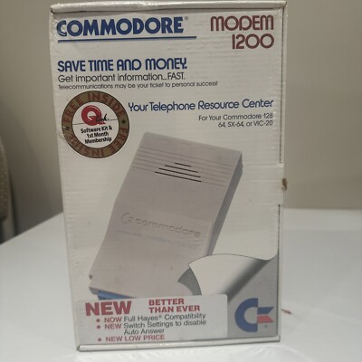 COMMODORE 1670 MODEM 1200 BAUD FOR COMMODORE 64 C128 SX-64 VIC-20 ...