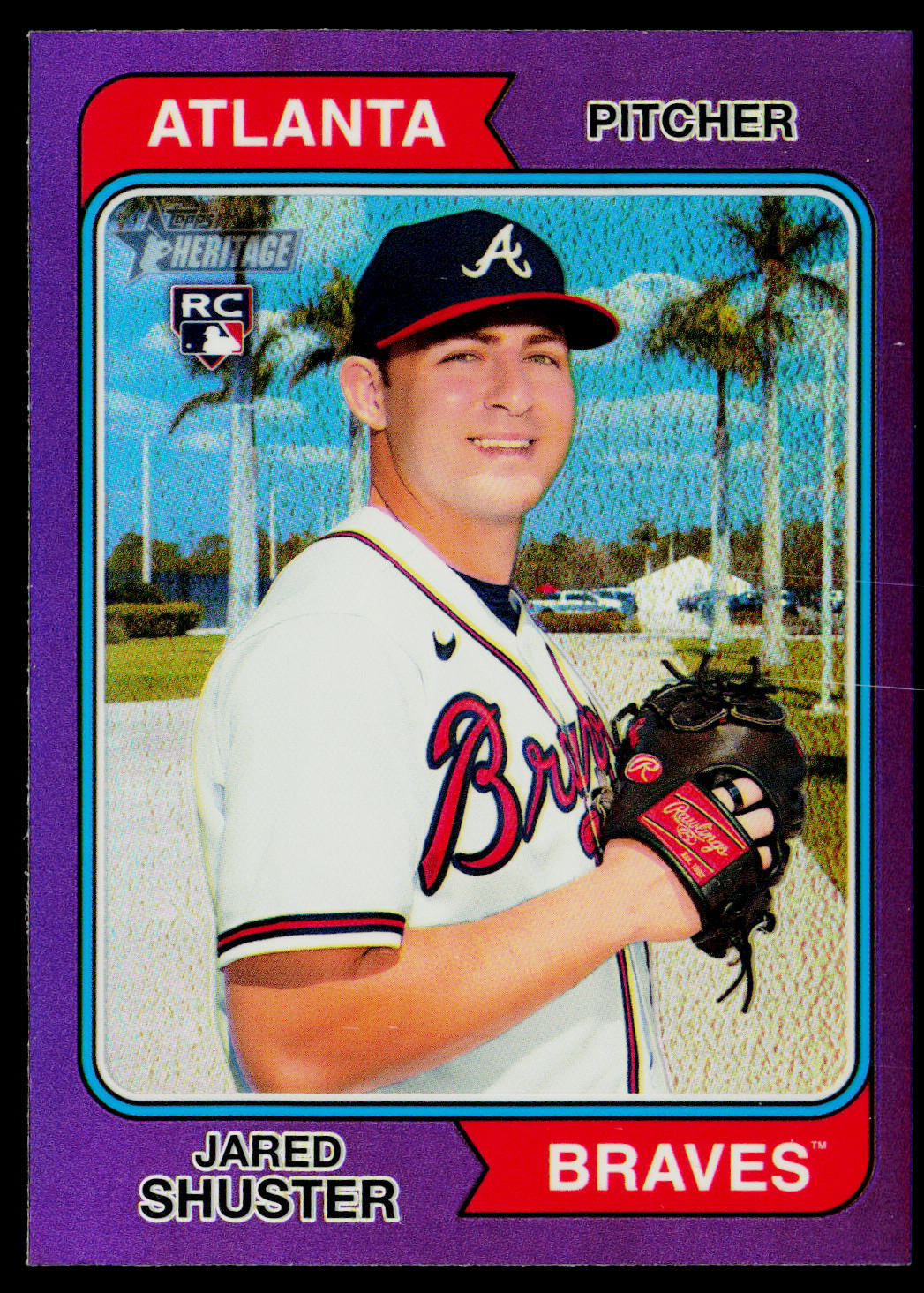 Jared Shuster 2023 Topps Heritage Chrome Purple Refractor #526 Atlanta ...