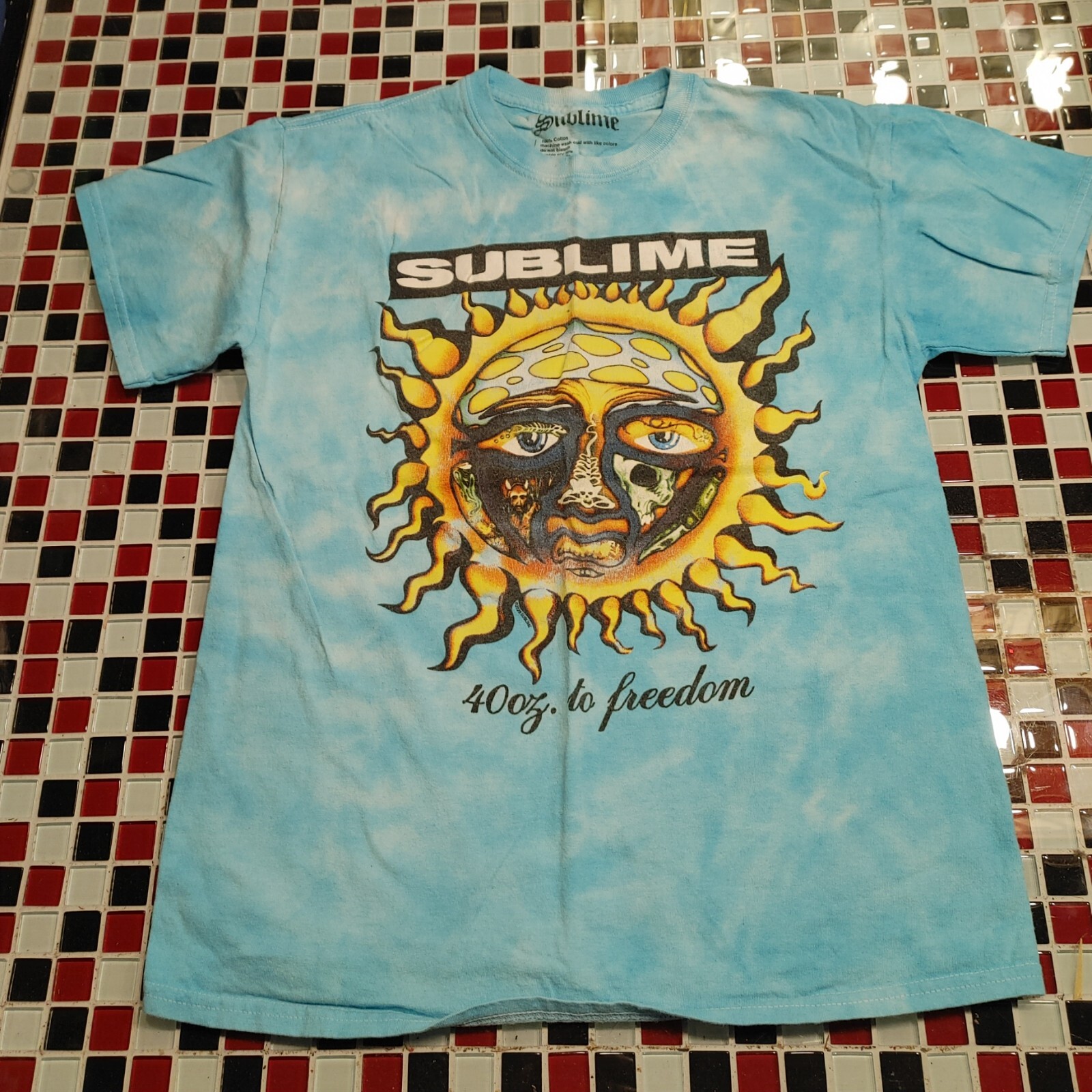 Sublime 40 Oz Ounces to Freedom Blue Tie Dye ~ MEDIUM ~ T-shirt 90's ...