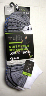 Men Socks By Tru Fit, Cushion Low-Cut, 3 Pack, Sock Size 10-13, Shoe 7 ...