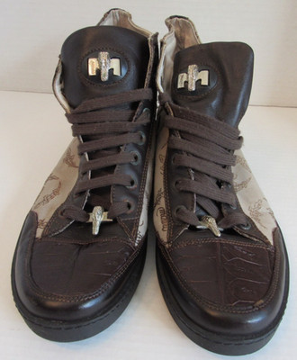 Mauri Brown Taupe Alligator Leather High Top Shoes 8835 Size 45 EU 11.5 ...