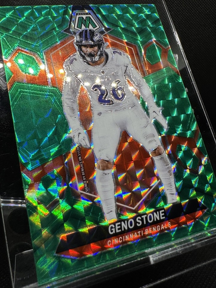 Geno Stone Cincinnati Bengals #39 2024 Panini Mosaic Green Prizm ...