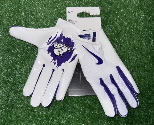 Nike TCU Horned Frogs Issued Vapor Jet 8.0 Football Gloves White Size ...