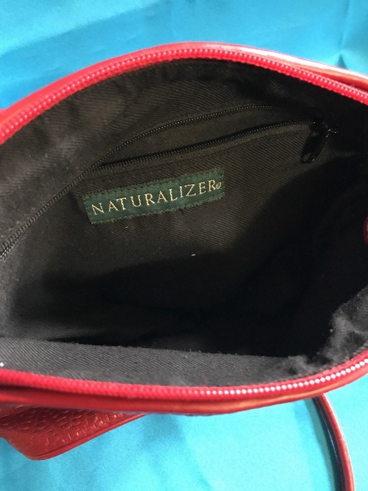 NATURALIZER SYNTHETIC RED Woven Look Shoulder Bag PURSE 9.25” x 7”Strap ...