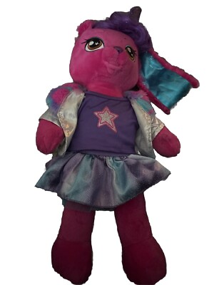 BAB Build A Bear Honey Girl HG Risa Pink Colorful Winter Bunny Rabbit ...