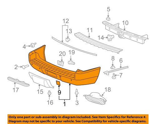 GM OEM 12-14 Escalade Rear Bumper Bumper Components-Bumper Cover ...
