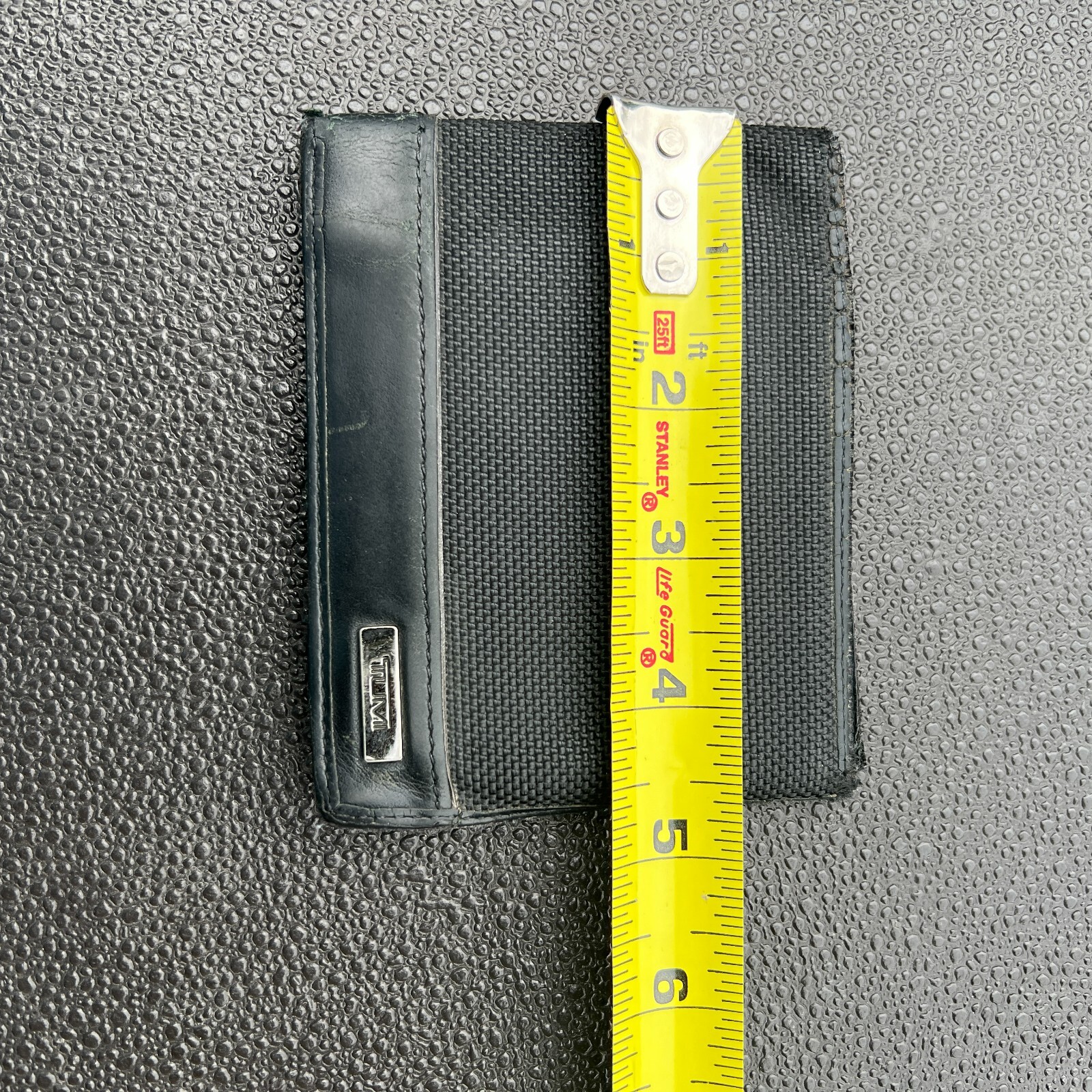 TUMI Black Ballistic Nylon Double Billfold Wallet Leather Signal Vault ...