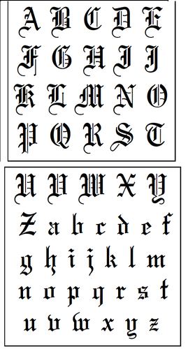 Old English Stencil Font