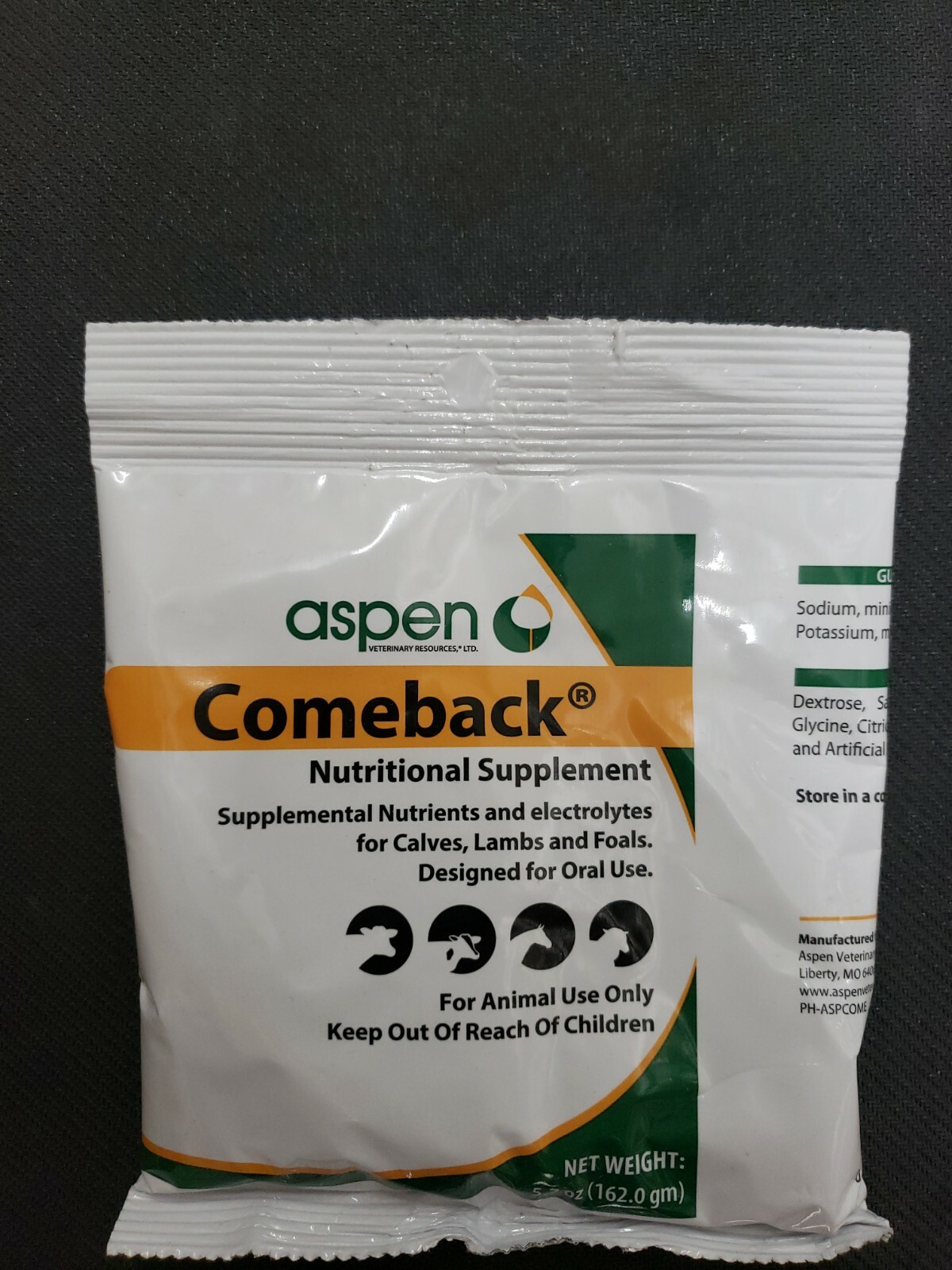 Aspen Comeback Replenish Powder 5.67oz Electrolytes For Calves Lambs ...