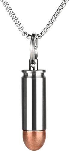 Small Pill Box Titanium Pill Fob Necklace Bullet Nitro Mini Waterproof ...