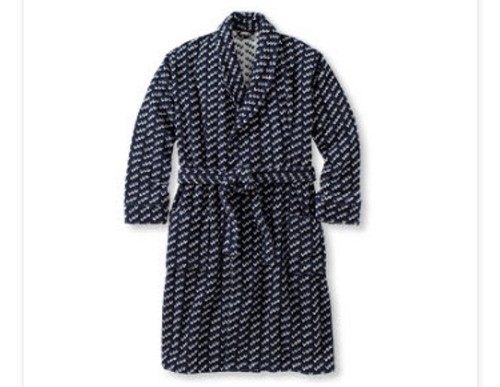 LL BEAN Turkish Terry Cloth Robe Size Large Navy Blue | eBay