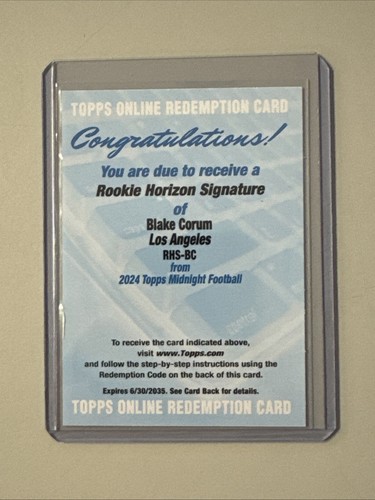 2024 Topps Midnight Blake Corum Rookie Horizon Signatures Auto ...