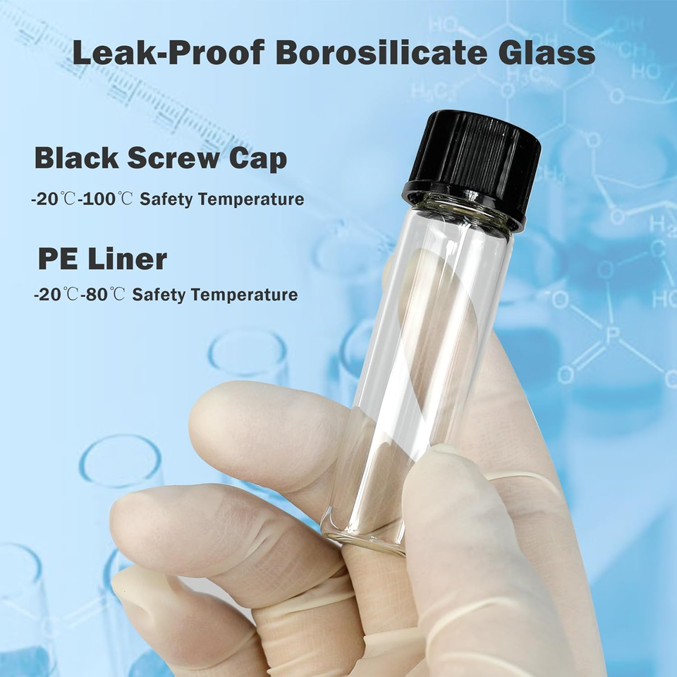 2 Dram Glass Vials, Small Liquid Sample Vial,17X60mm 8 ml Borosilicate ...