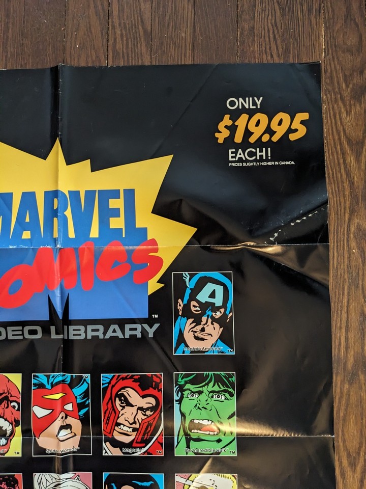 Vintage 1985 Marvel Comics Prism Video Library Poster 22x33 | eBay