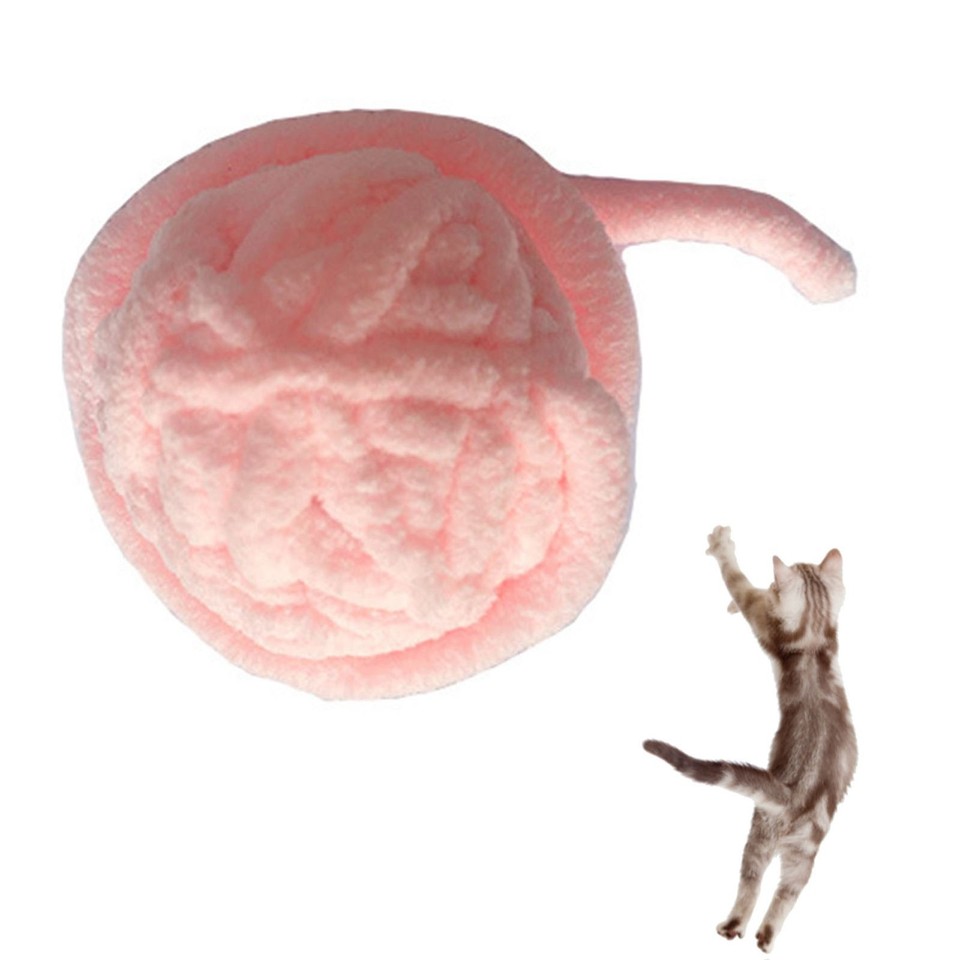 Cat Yarn Ball Toy Fun Interactive Bite Resistance Woolen Yarn Cat Ball ...