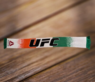 Reebok UFC Green Orange White Jacquard Knit Scarf Winter MMA Fight ...