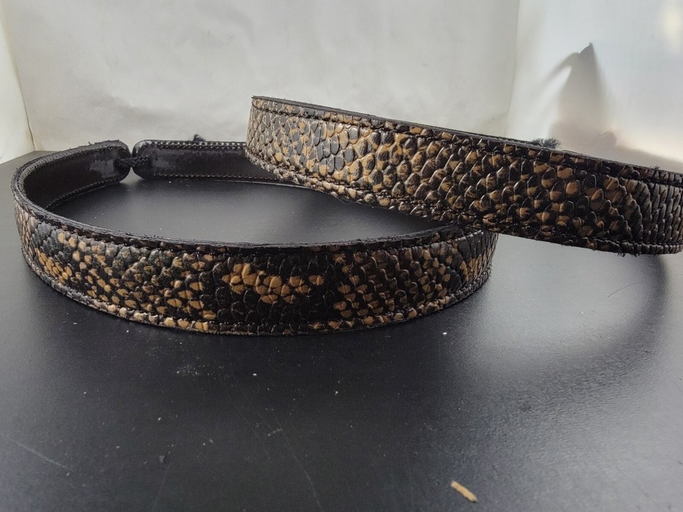 Faux Leather Pyton hatband brown snake skin adjustable Western cowboy ...
