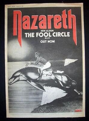 Nazareth The Fool Circle 1981 Poster Type Advert, Promo Ad | eBay
