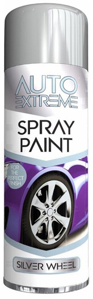 CAR ALLOY SPRAY PAINT CAR WHEEL SCRATCH RESISTANT BLACK SILVER GUN ...