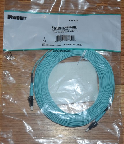Panduit OM4 LC/LC Duplex 50um 18Meter Fiber Optic Cable FZ2ERLNLNSNM018 ...