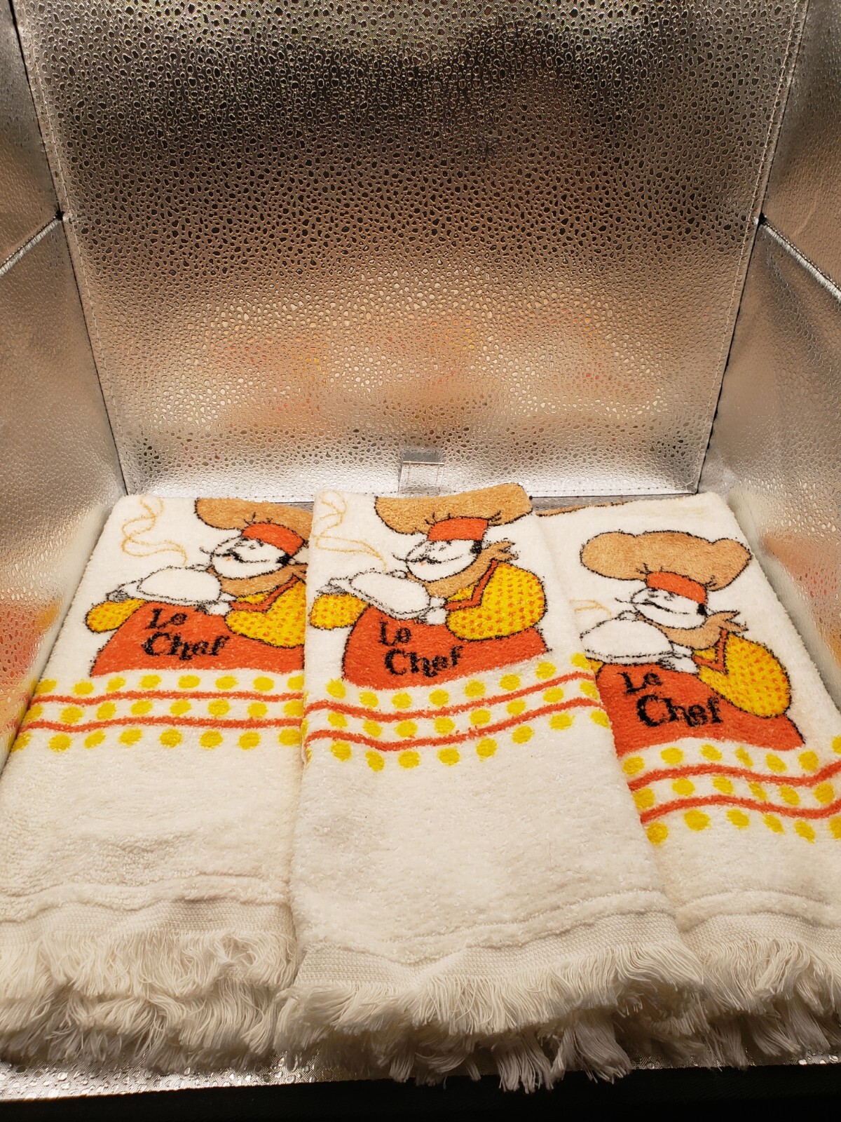 Vintage Kitchen Hand Towels LE CHEF KITCHEN TOWEL COTTON Set Of 3 | eBay
