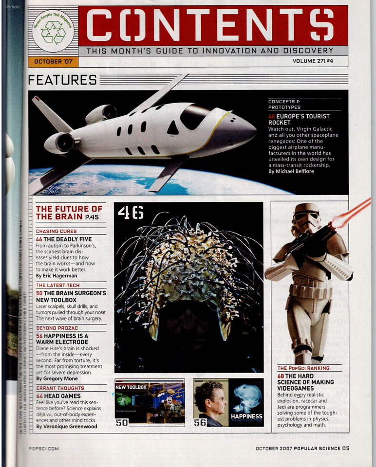 POPULAR SCIENCE MAGAZINE October 2007 spacelane tourism build personal ...