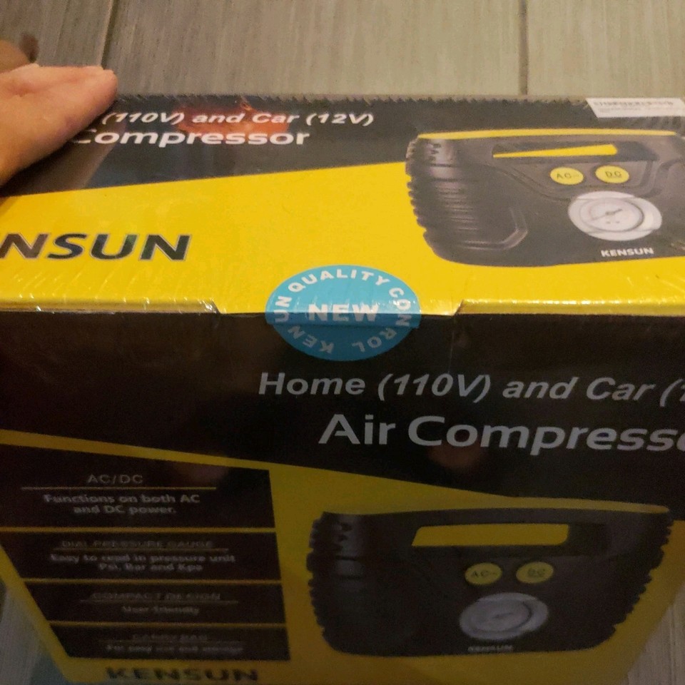 NIB Kensun Compact Portable Air Compressor - Home 110v & Car 12v | eBay