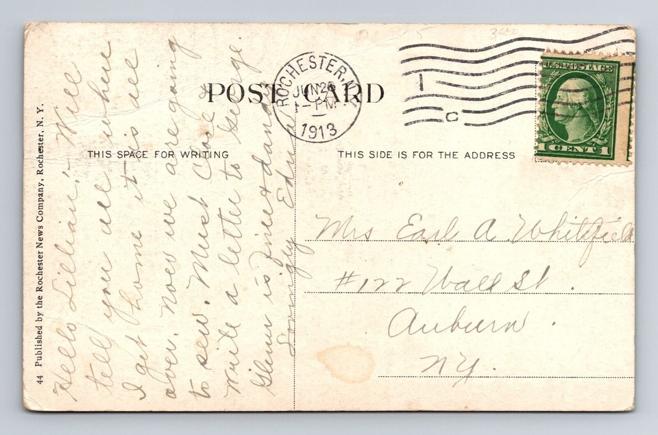 Rochester NY-New York, Whitcomb House, Antique, Vintage c1913 Postcard ...