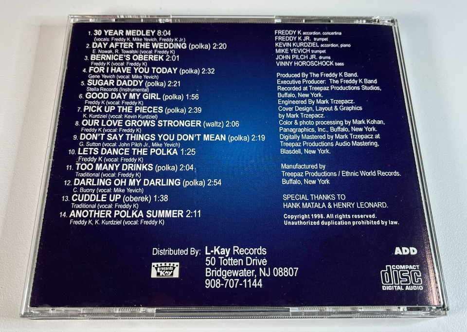 THE FREDDY K. BAND POLISH POLKA CD "30 YEARS" SUPER CD 14 GREAT SONGS ...