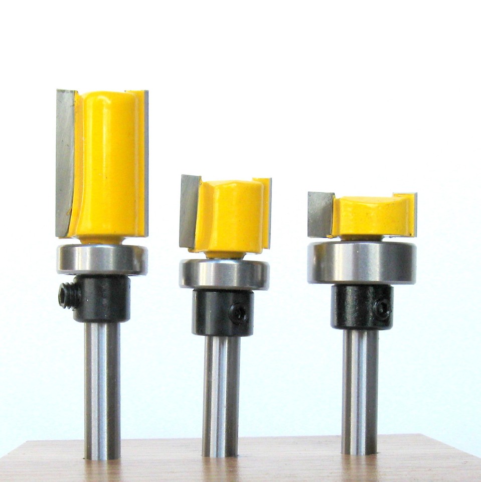 3pc 1/4" SH Top Bearing Trim Pattern Router Bit Set sct-888 | eBay