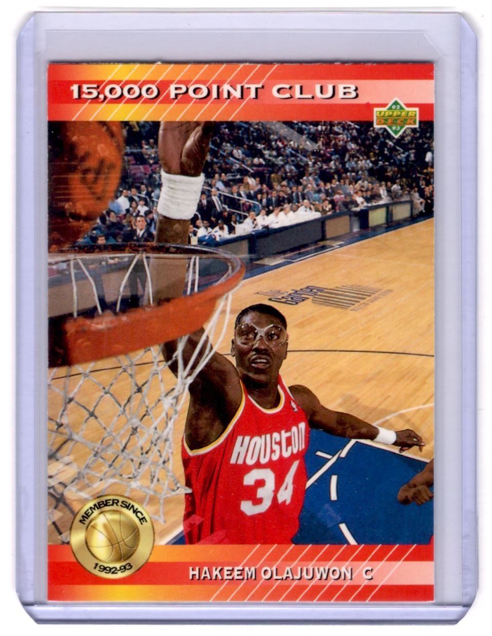 1992-93 Upper Deck 15000-Point Club Hakeem Olajuwon #PC20 Insert ...