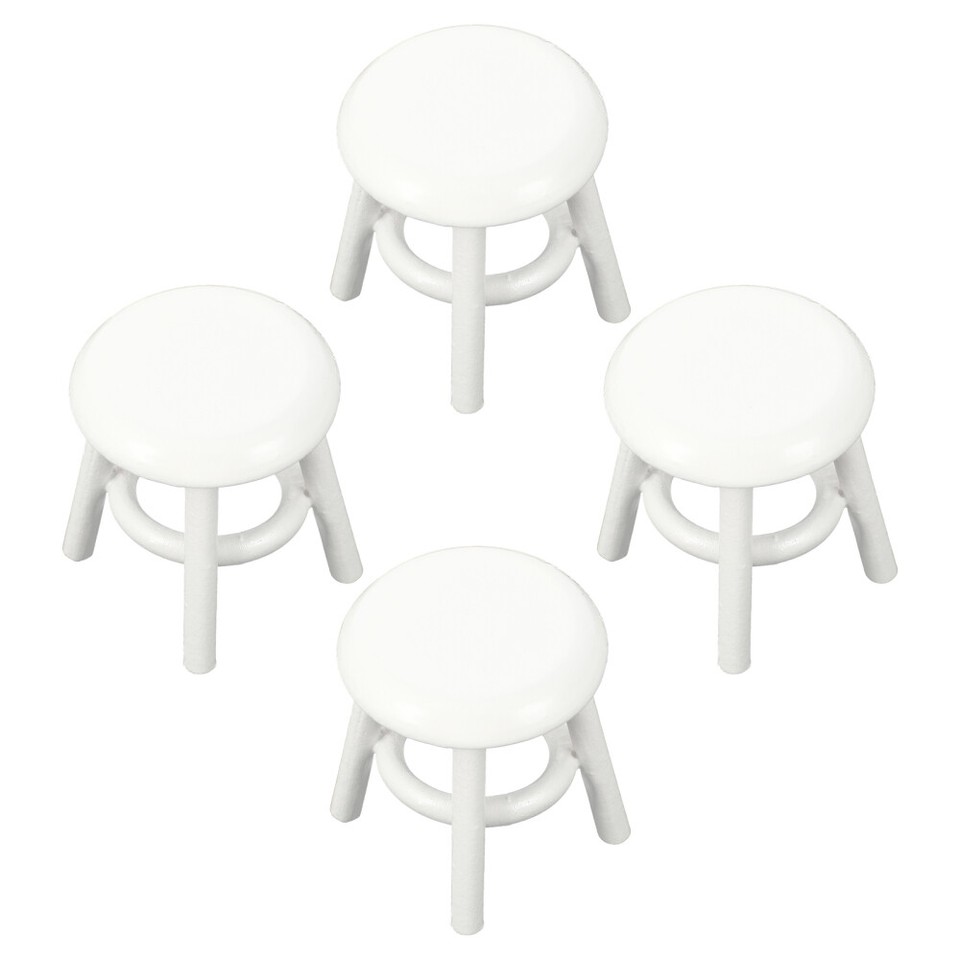 4PCS miniture house furniture Miniature Wooden Stools Miniature Doll ...