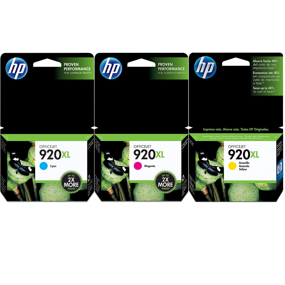 GENUINE NEW HP 920XL Ink Cartridge 3-Pack for Officejet 6000 6500 7000 ...