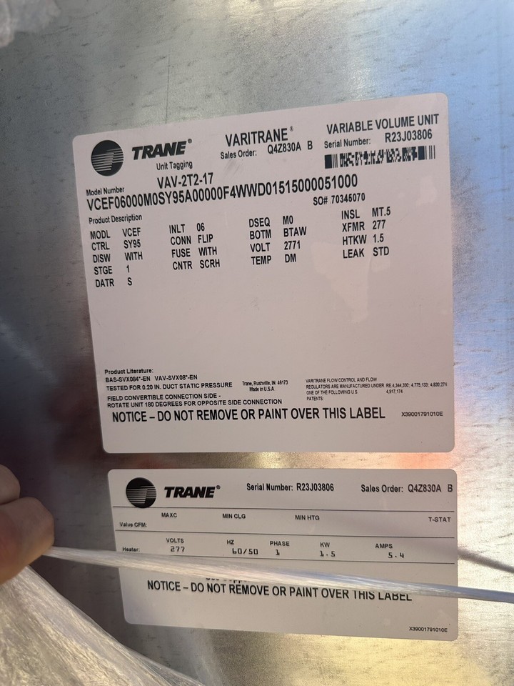 Trane Varitrane VAV Variable Air Volume Lot Of 3 | eBay