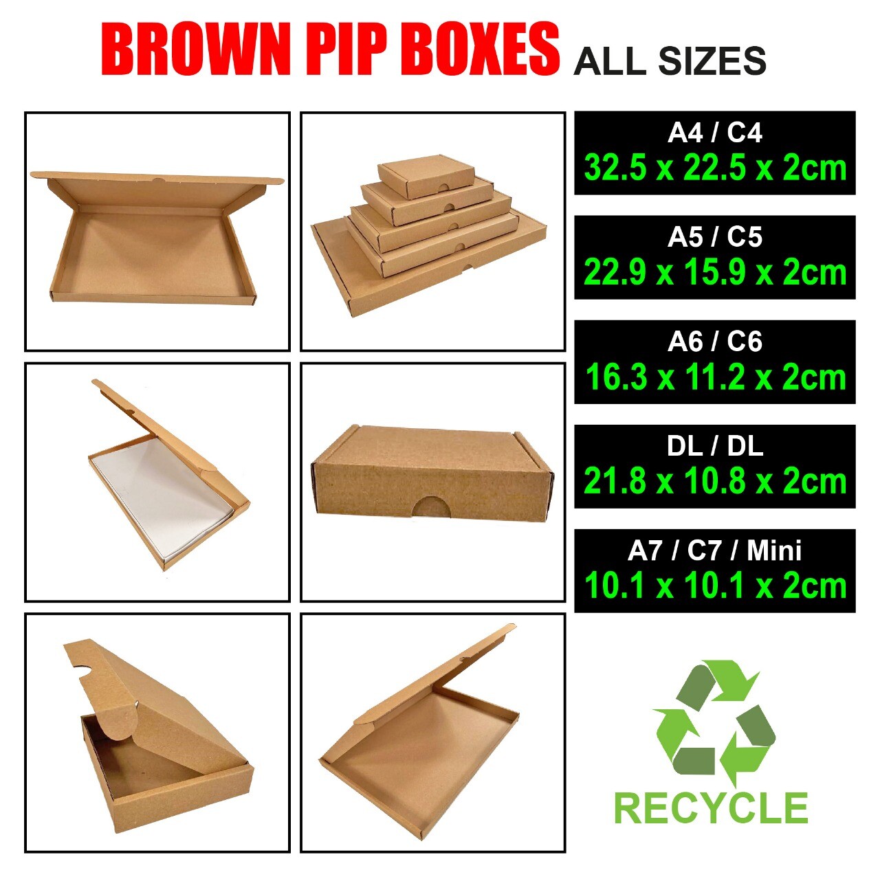 Royal Mail Large Letter Cardboard PIP Boxes Mailing Postal C4/C5/C6/DL ...