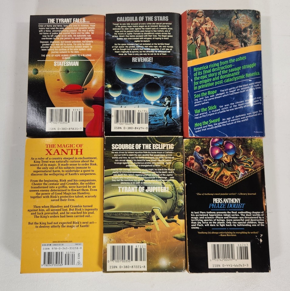 PIERS ANTHONY Book Lot Of 6 BATTLE CIRCLE, THE SOURCE OF MAGIC, PHAZE DOUBT, + | eBay