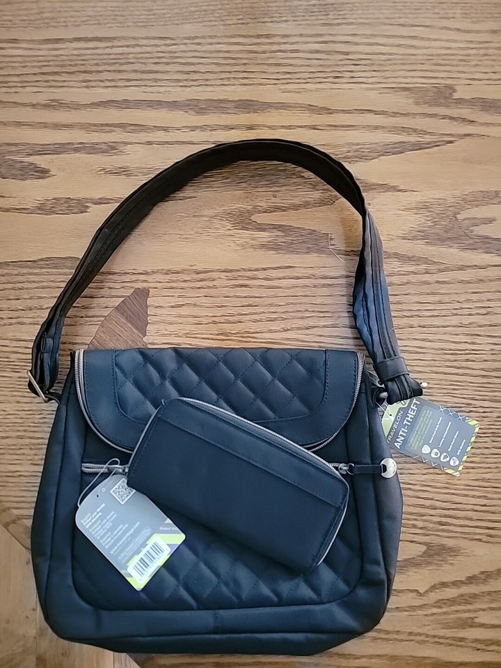 Set of 2 Travelon RFID Anti-Theft Messenger Crossbody Bag Purse ...