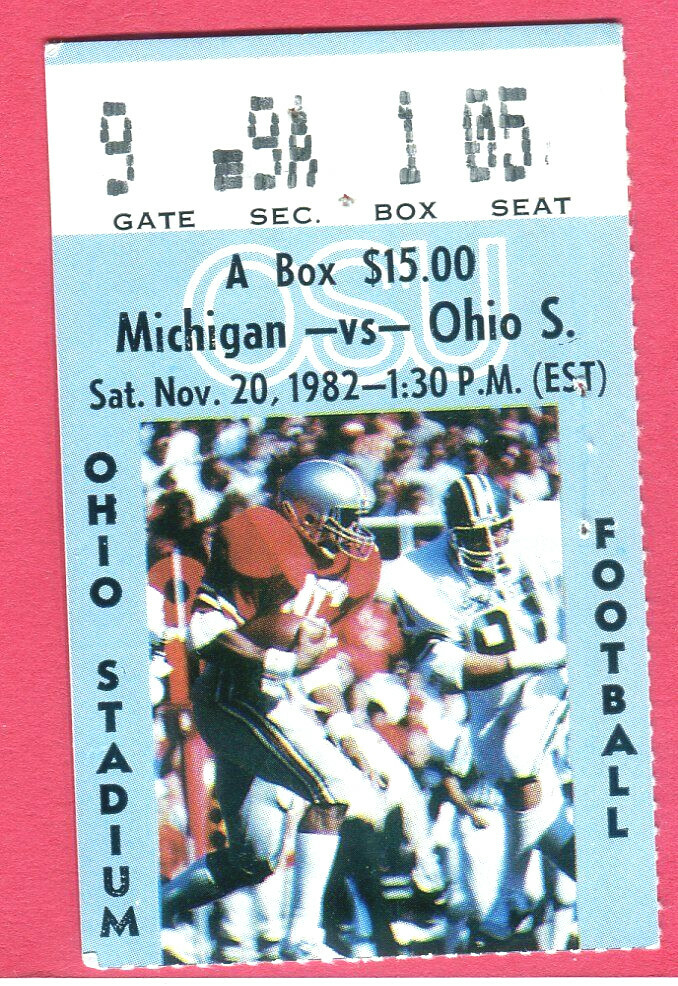 11/20/82 MICHIGAN/OHIO STATE FOOTBALL TICKET STUB | eBay