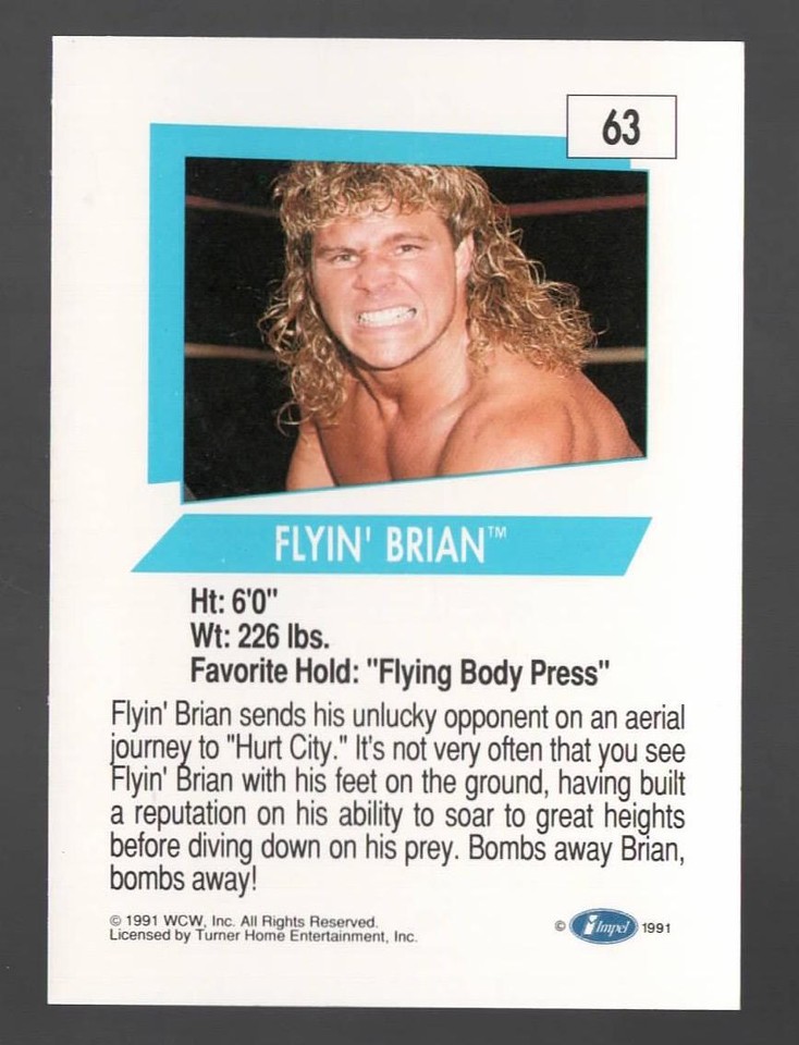 1991 Impel WCW Flyin' Brian #63 Near Mint or Better | eBay
