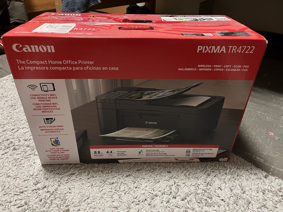 Canon PIXMA TR4722 Inkjet Printer Compact Home Office Scanner Wireless ...