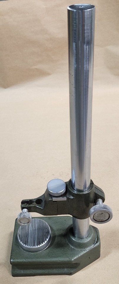 Gage stand, serrated anvil, 15"x1.175" rod, fine adjustment gage holder ...