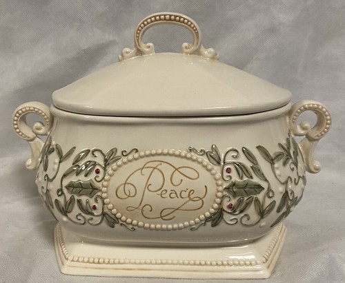Vintage Jan’s Hallmark Holiday Tureen w Lid Gravy Soup Dinnerware Peace ...