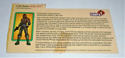 G I JOE File I.D. Card Filecard 2003 Burnout Burn Out V1 | eBay