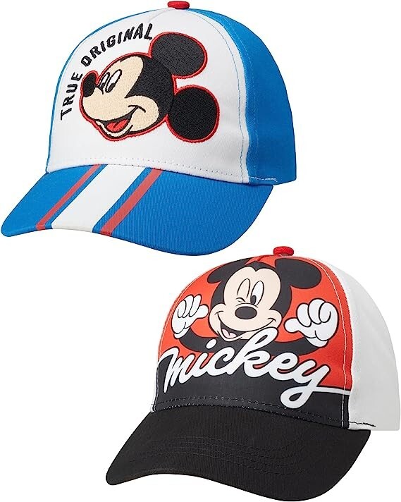 Disney Mickey Mouse 2 Pack Cotton Baseball Cap, Toddler Boys Ages 2-4 ...